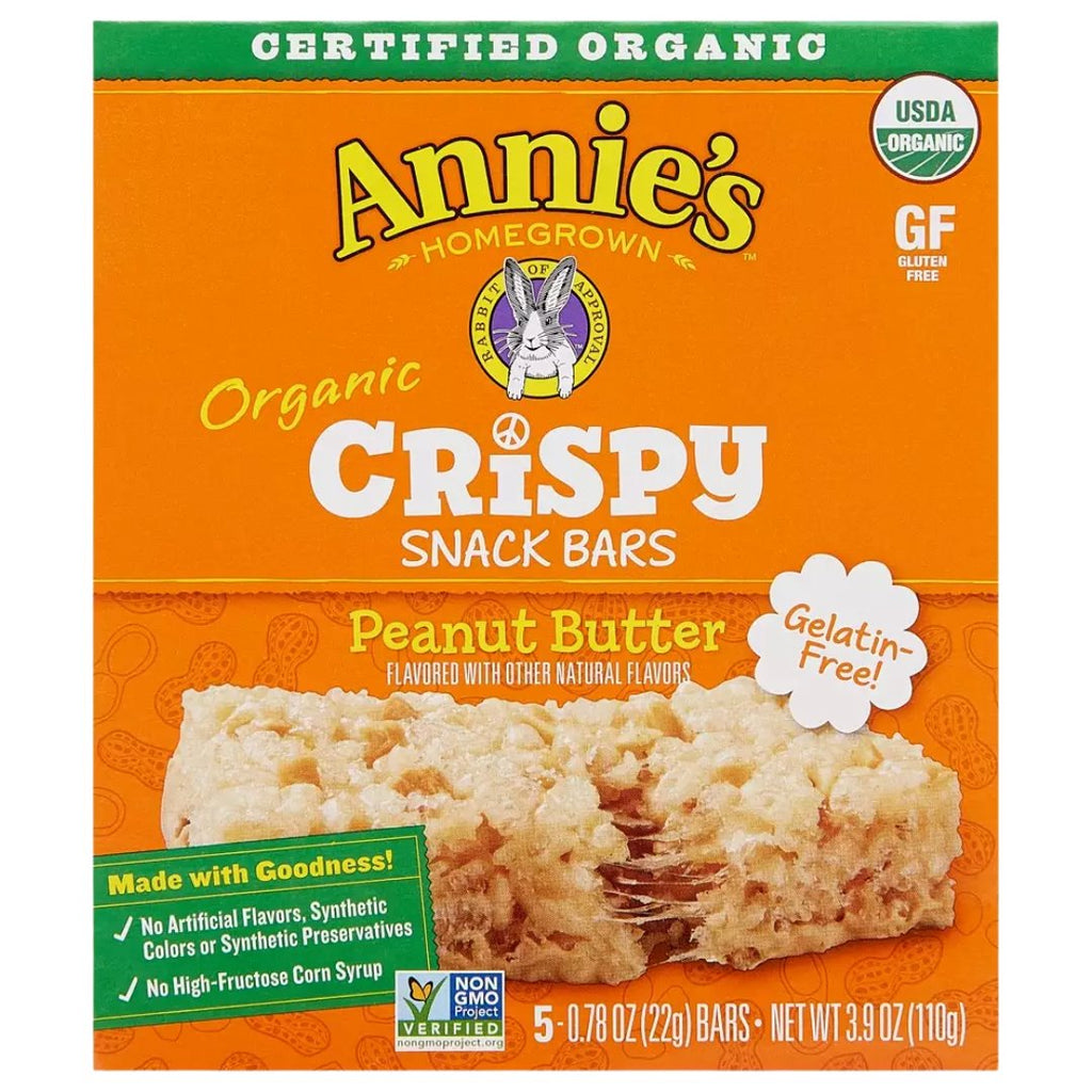 annies-organic-crispy-snack-bar-peanut-butter-110g-snacks-annies ...