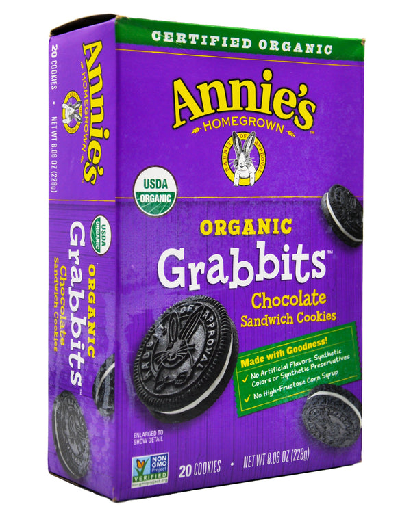 Annie's Organic Grabbits - Chocolate Sandwich Cookies (228g) - Organics.ph