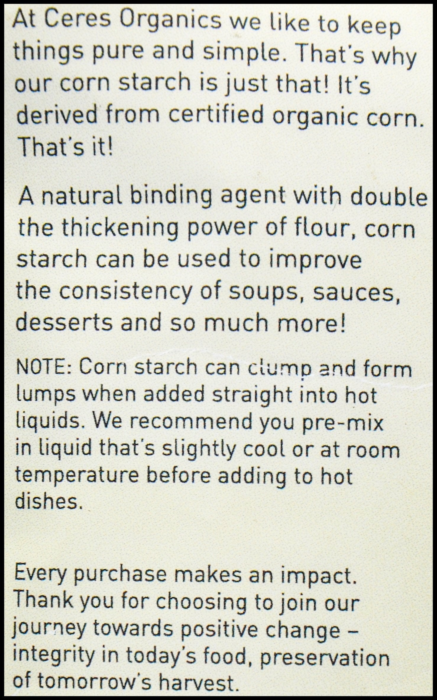 Ceres Organics Corn Starch (400g)