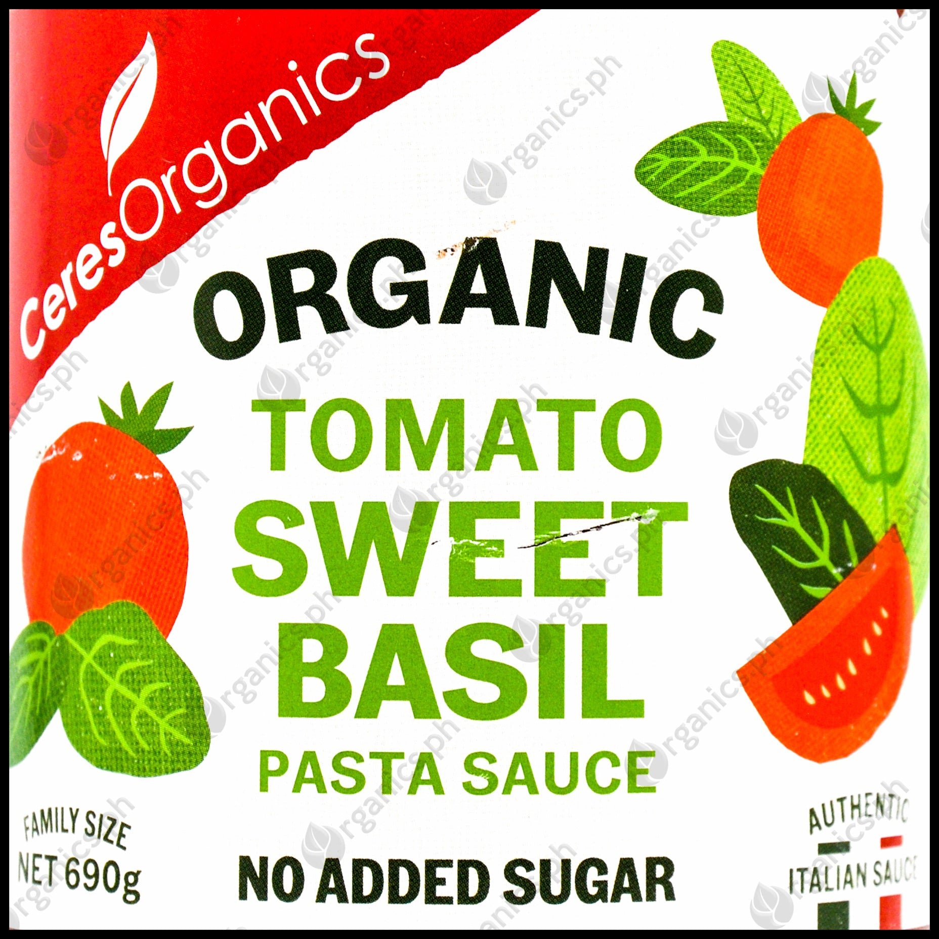 Ceres Organics Pasta Sauce - Tomato Sweet Basil (690g)
