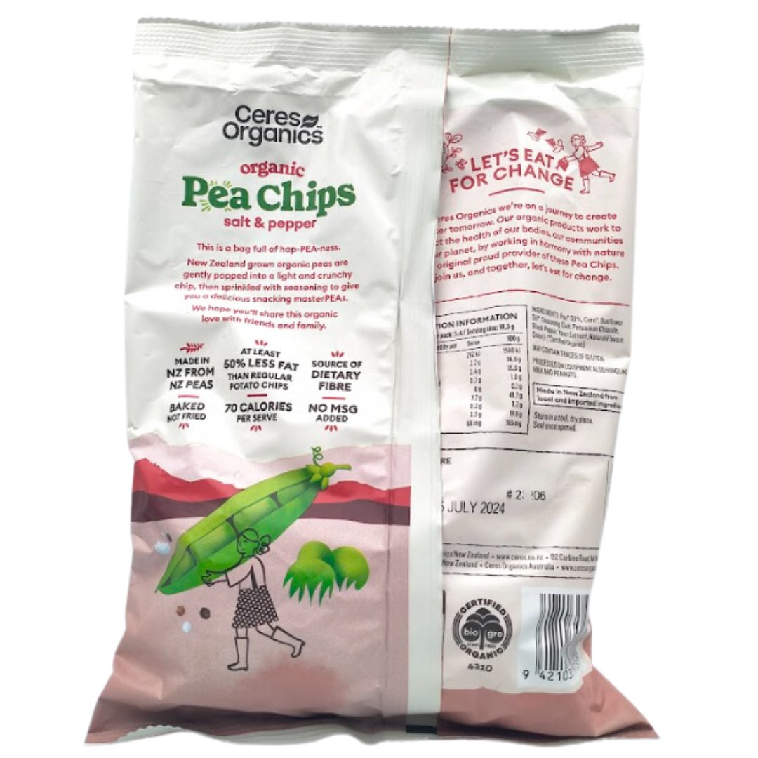Ceres Organics Pea Chips - Salt & Pepper (100g)