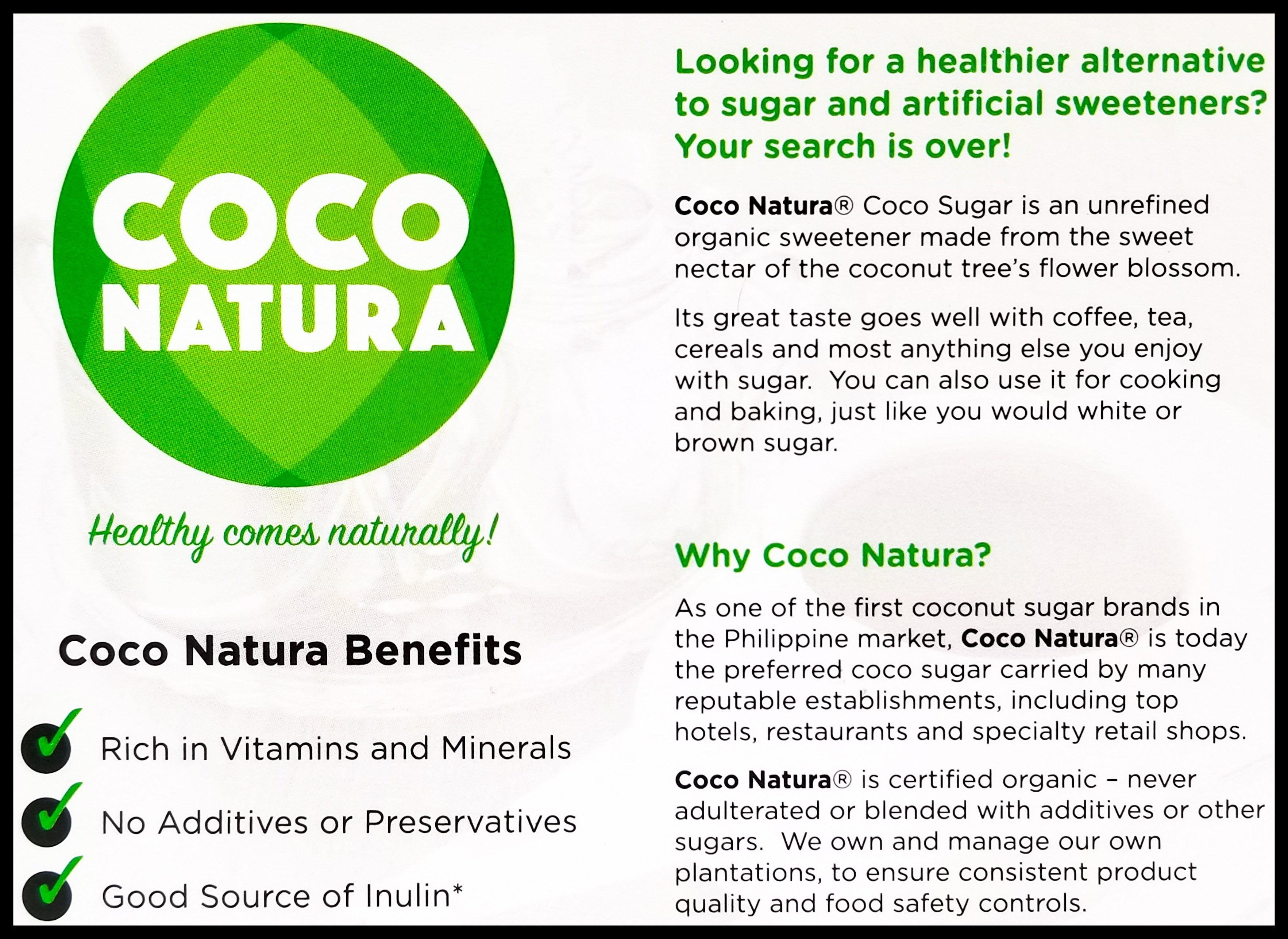 Coco Natura Organic Coconut Sugar (50 sachets) (175g)