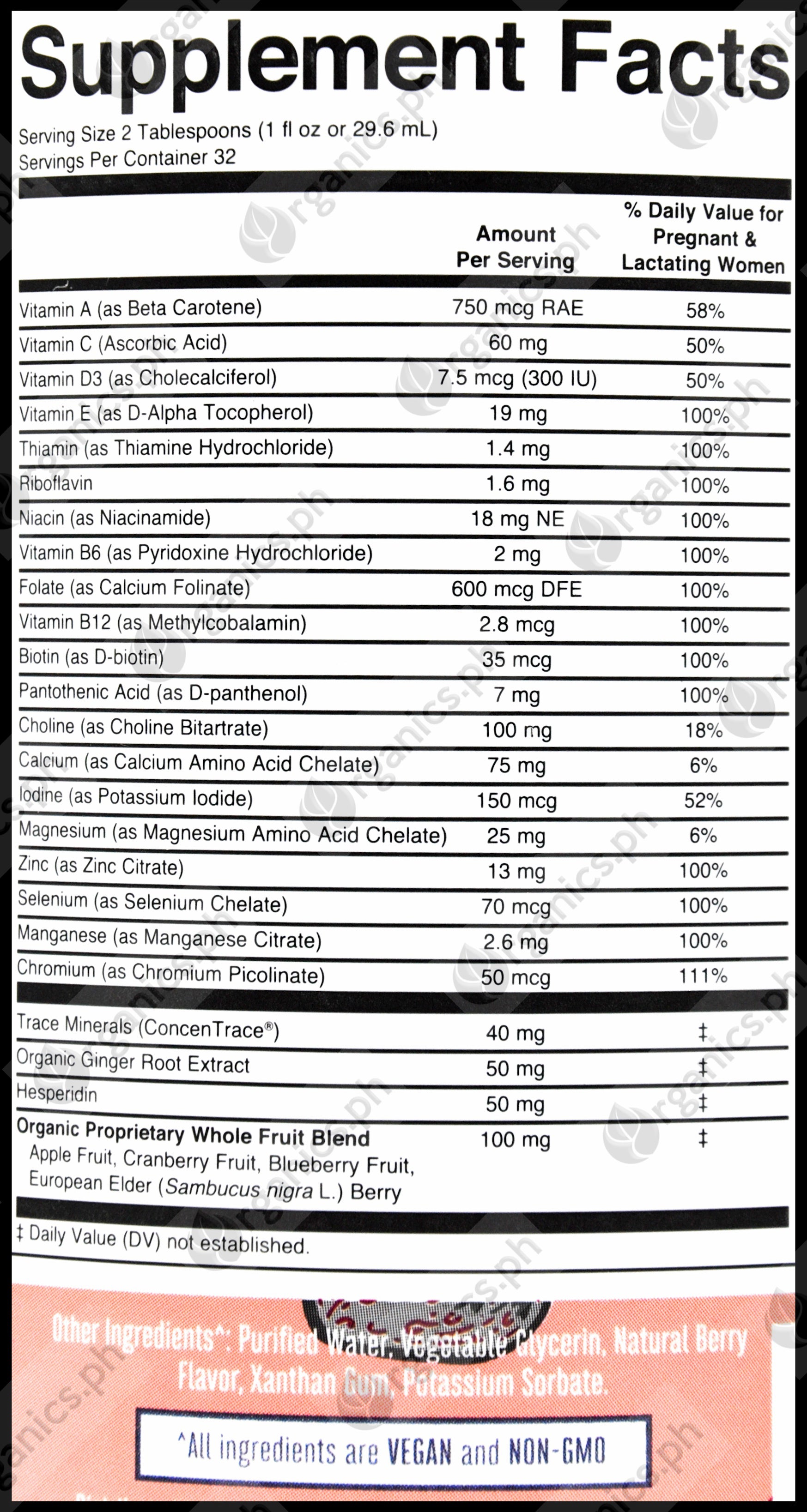 Mary Ruth's Liquid Multivitamin Prenatal+ Postnatal - Berry (946ml)