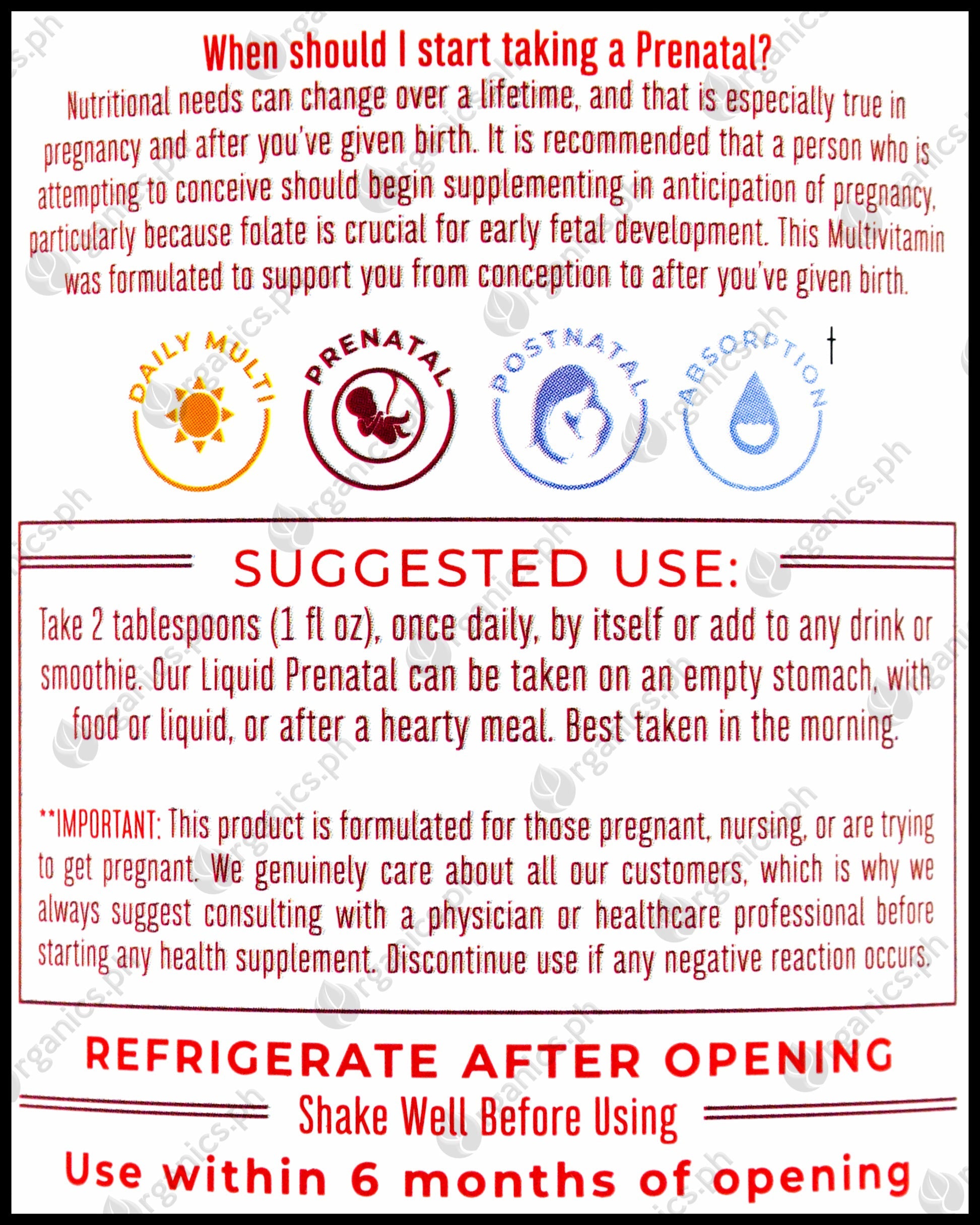 Mary Ruth's Liquid Multivitamin Prenatal+ Postnatal - Berry (946ml)