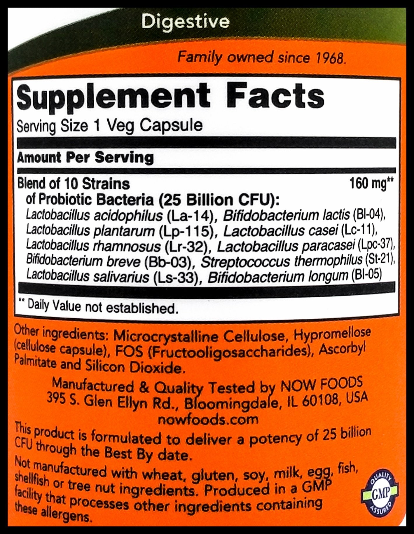 Now Probiotic - 10 Strains 25 Billion CFU (50 caps)