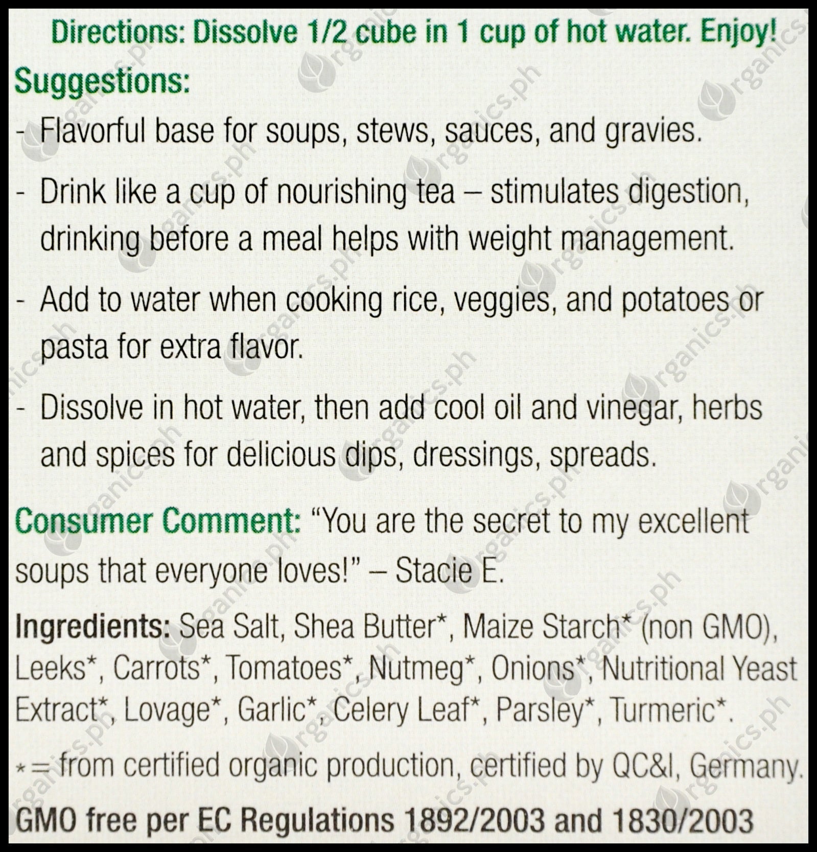 Organic Gourmet Vegetable Bouillon Broth Cubes - Original (8 cubes)