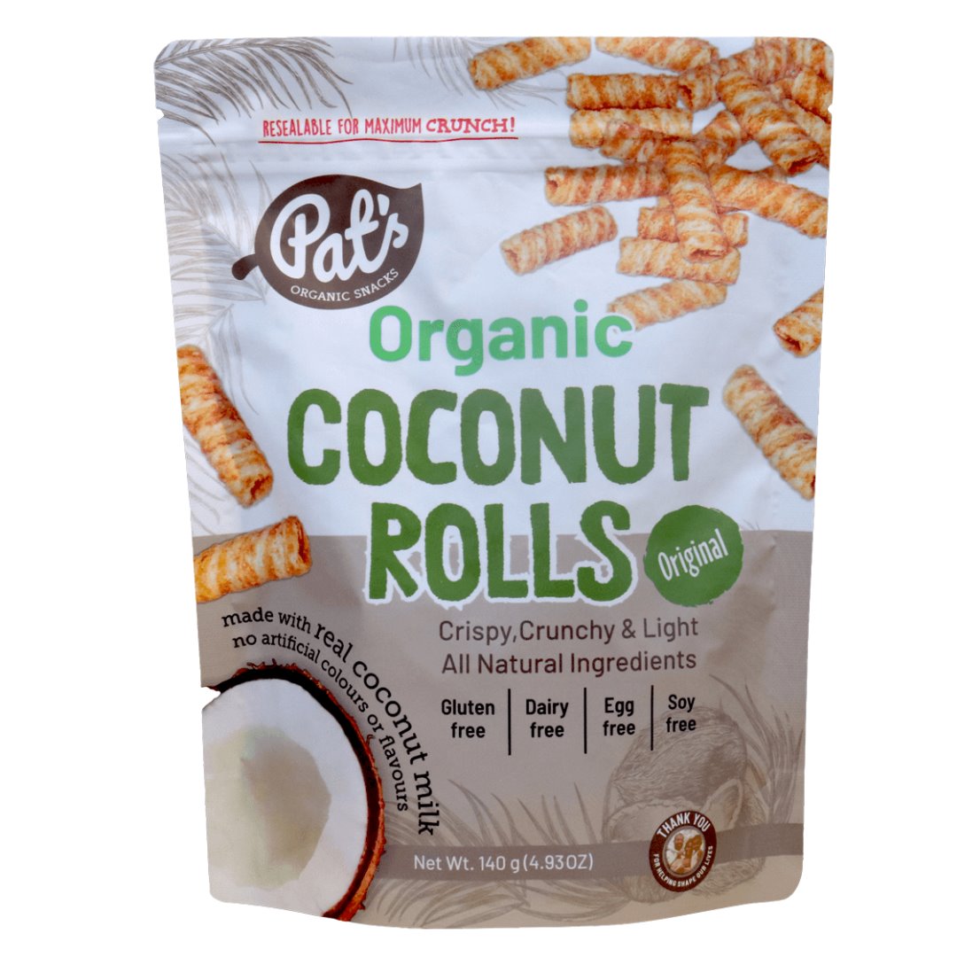 Pat's Organic Snacks Coconut Rolls - Original (140g)