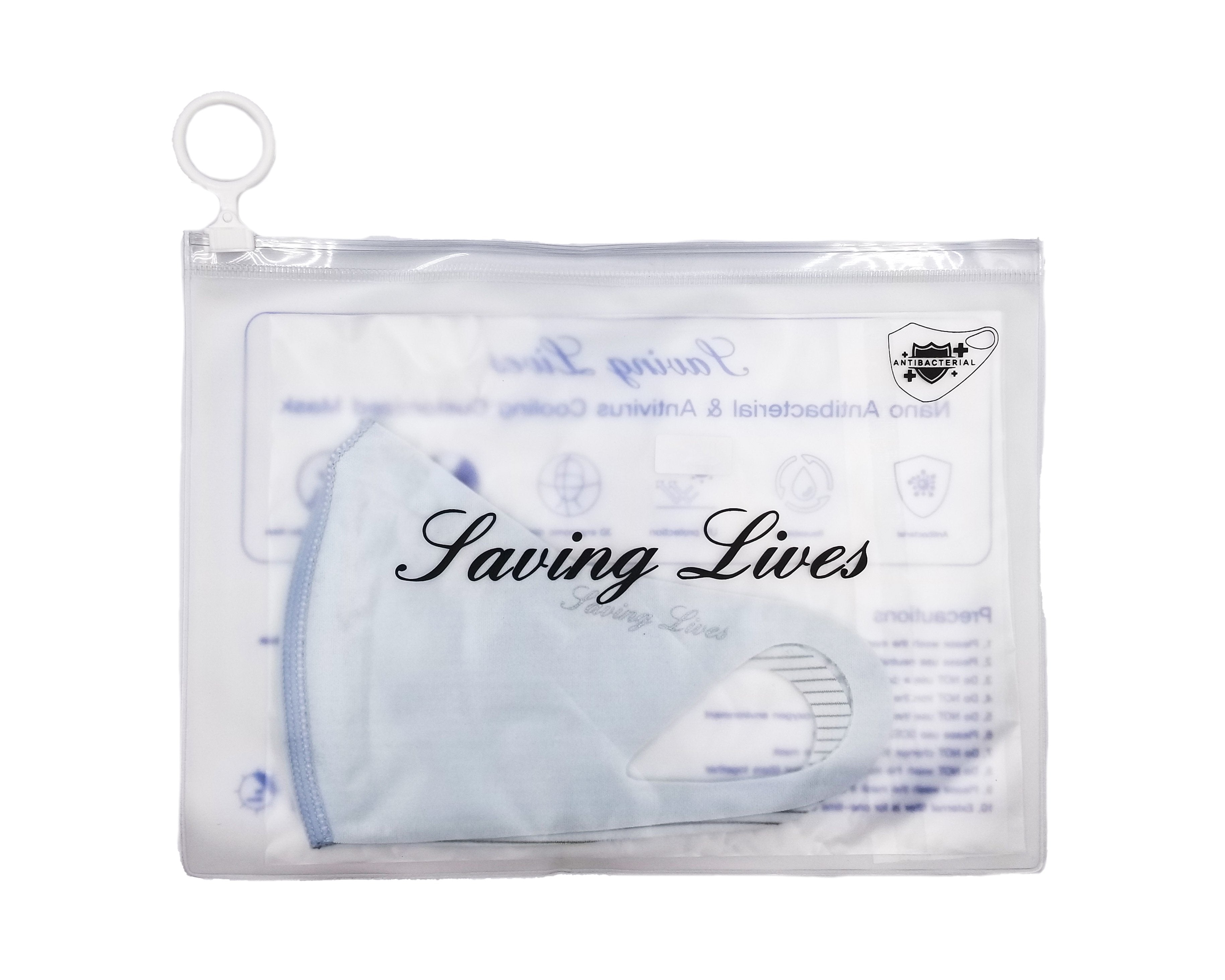 Scelido Copper & Nano Silver Face Mask w/ Nose Lock - Sky Blue