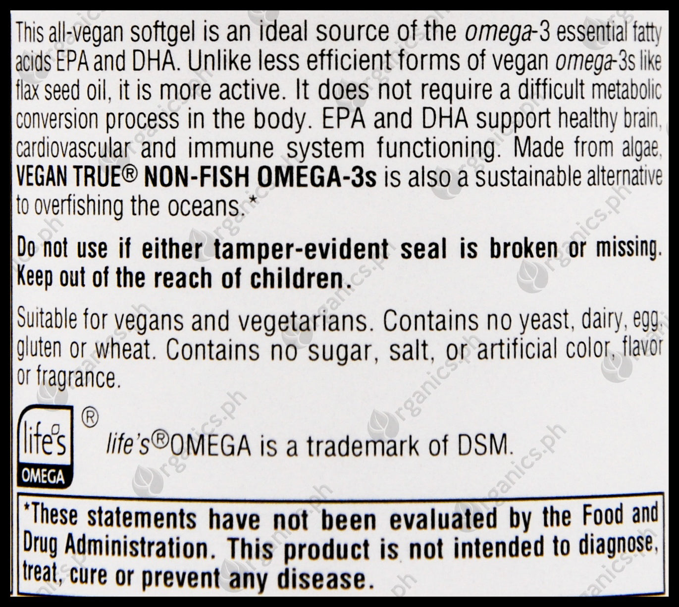 Source Naturals Vegan True Non-Fish Omega-3s 300mg (Algae Oil) (30 ...